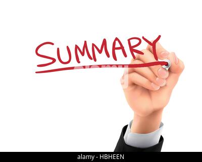 summary word written by hand on a transparent board Stock Vector Image ...