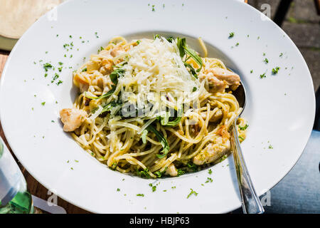 pasta or pasta carbonara ,spaghetti or spaghetti carbonara for serve ...