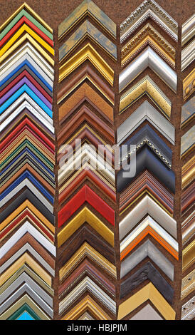 Picture frames and corner samples art craft material Stock Photo - Alamy