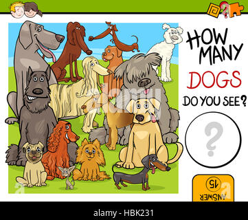 preschool counting task with dogs Stock Photo - Alamy