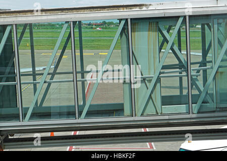 Movable skybridge passenger boarding bridge at airport Stock Photo - Alamy