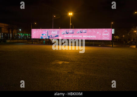 Coca Cola advertising at the W5 Arena, Belfast, Northern Ireland Stock ...