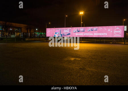 Coca Cola advertising at the W5 Arena, Belfast, Northern Ireland Stock ...
