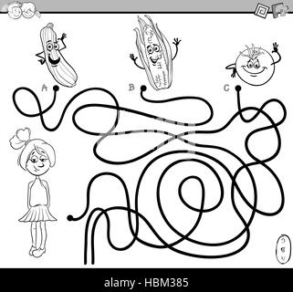 Coloring book or page for kids. corn black and white illustration Stock ...