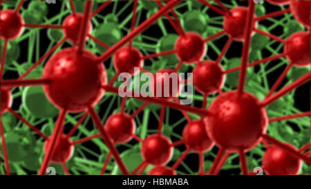red and green Molecular geometric chaos abstract structure. Science ...