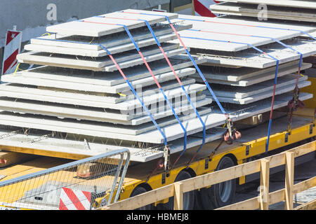 Truck-trailer with precast concrete Stock Photo - Alamy