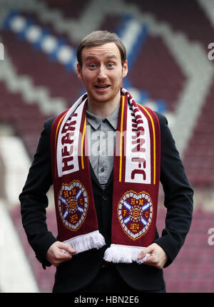 New Heart of Midlothian manager Ian Cathro poses for a picture after a ...