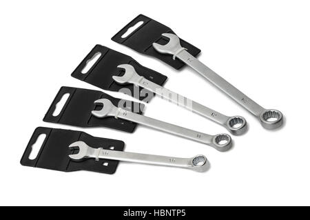 Set of new metallic wrenches Stock Photo - Alamy
