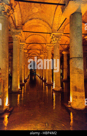 The Basilica Cistern is the largest of several hundred ancient cisterns ...