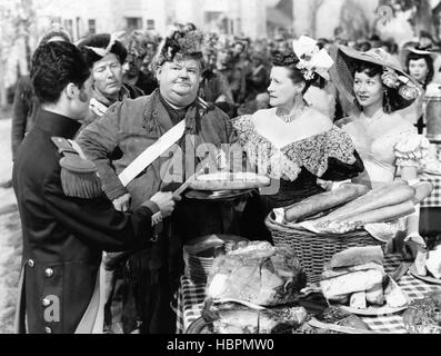 From left, front, Oliver Hardy, his wife, Virginia Lucille Jones, Stan ...