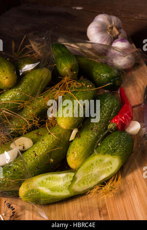 Salt cucumbers briefly stored Stock Photo - Alamy