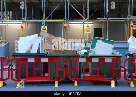 Building construction waste for sorting and recycling at a skip ...
