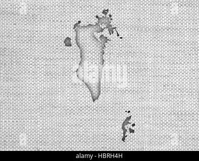Map of Bahrain on old linen Stock Photo - Alamy