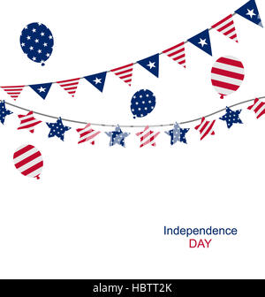 Set of patriotic Independence Day bunting, balloons and ribbons ...