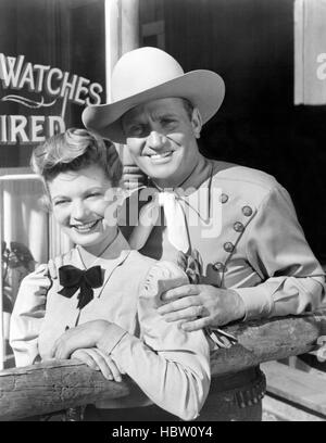 GOLDTOWN GHOST RIDERS, from left: Gail Davis, Gene Autry, Kirk Riley ...