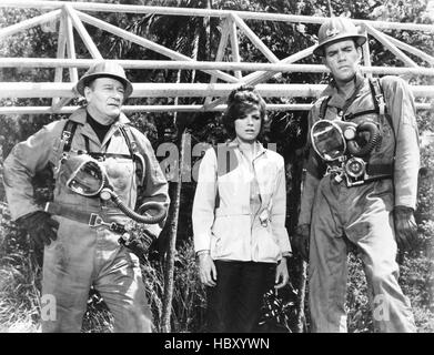 HELLFIGHTERS, from left: John Wayne, Jim Hutton (hard hat), Edmund ...