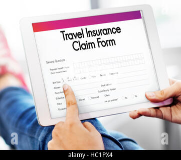 Travel Insurance Claim Form Concept Stock Photo - Alamy