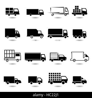 Vector set of different truck symbols. All vector objects are isolated ...
