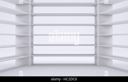 Empty shelves, blank Bookcase library Stock Photo - Alamy
