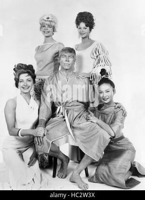 OUR MAN FLINT, Helen Funai (front), center from left: Sigrid Valdis ...