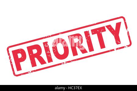 Grunge red first priority word hexagon rubber seal stamp on white ...