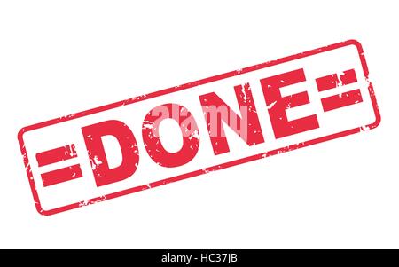 DONE! red Rubber Stamp over a white background Stock Photo - Alamy