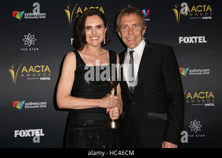 Sydney, Australia. 7 December 2016. Robyn Butler and Wayne Hope pose on ...
