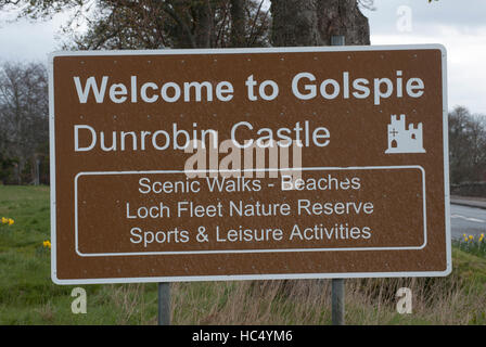 welcome to sutherland sign scotland uk Stock Photo - Alamy