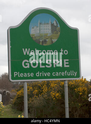welcome to sutherland sign scotland uk Stock Photo - Alamy