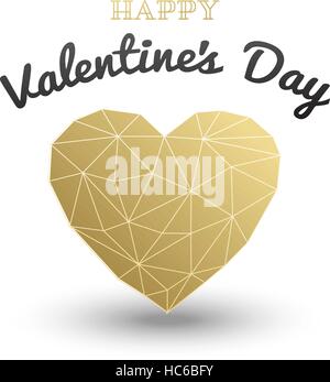 Crystal polygonal heart shape symbol, gem, shiny red ruby heart, purple ...