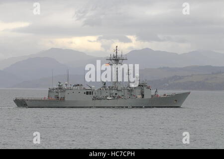 ESPS Canarias (F82), a Santa Maria-class frigate of the Spanish Navy ...