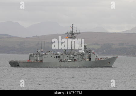 ESPS Canarias (F82), a Santa Maria-class frigate of the Spanish Navy ...