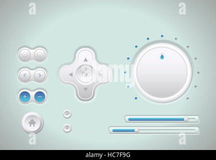 Set of buttons and dials for web elements Stock Photo - Alamy
