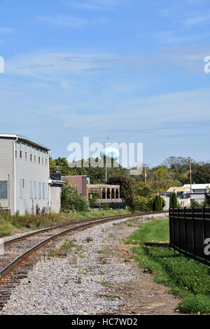 Train tracks in Whitewater, Wisconsin Stock Photo - Alamy