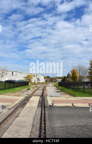 Train tracks in Whitewater, Wisconsin Stock Photo - Alamy