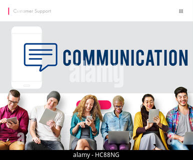 Customer Mobile Communication Speech Bubble Concept Stock Photo - Alamy