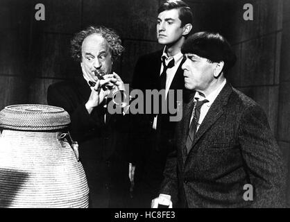 THE THREE STOOGES GO AROUND THE WORLD IN A DAZE, clockwise from top ...