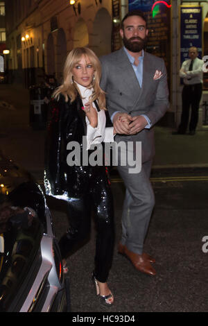 Kyle Minogue and Joshua Sasse arrive at The Ivy, London, where Kylie ...