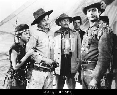 THE YELLOW TOMAHAWK, from left: Rory Calhoun, Lee Van Cleef, 1954 Stock ...