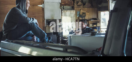 BENEATH THE HARVEST SKY, from left: Callan McAuliffe, Sarah Sutherland ...