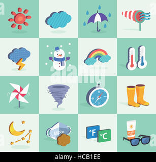 Set of icons related to weather Stock Photo - Alamy