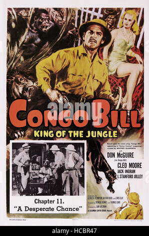 CONGO BILL, (aka CONGO BILL: KING OF THE JUNGLE), U.S. poster art, Don ...