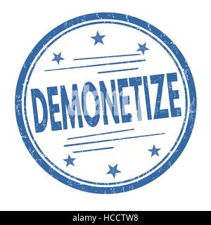 Demonetize grunge rubber stamp on white background, vector illustration ...