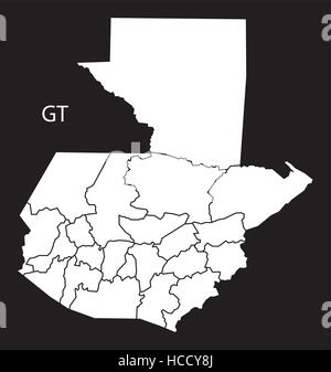 Vector regional map of Guatemala with departments or territories and ...