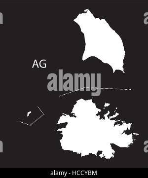Antigua and Barbuda map. Just a simple border map. Shape of the country ...