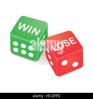 you lose words on two red dice over white background Stock Vector Image ...