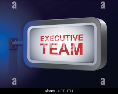 executive team words on billboard over blue background Stock Vector ...