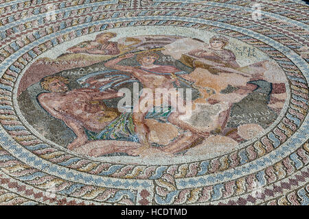 Roman mosaic of Theseus and the Minotaur at the Villa of Theseus ...