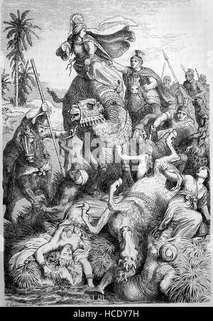 Roman Emperor Aurelian fighting against Septimia Zenobia, queen of the ...