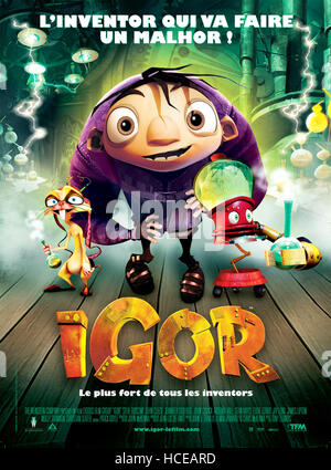 IGOR, from left: Brain (voice: Sean Hayes), Igor (voice: John Cusack ...